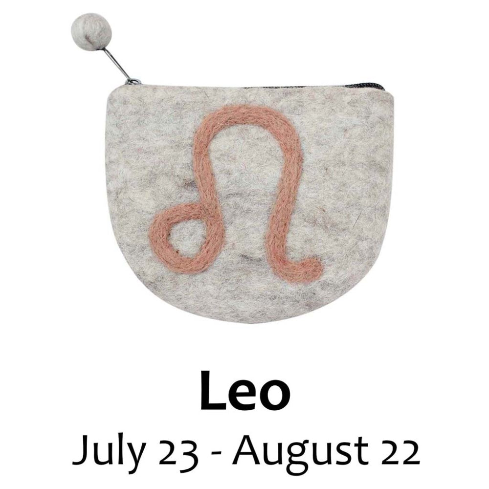 Felt Leo Zodiac Coin Purse Handmade and Fair Trade – Uniquely Global